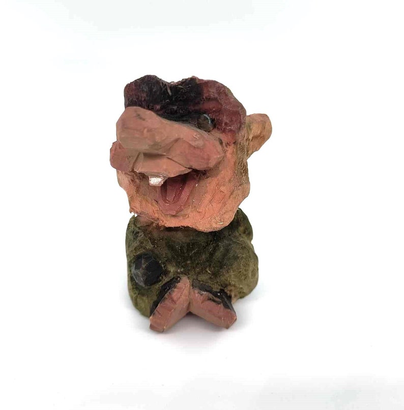 Henning Hand Carved Wood Troll 1950-60s Folk Art Norwegian Scandinavian ...