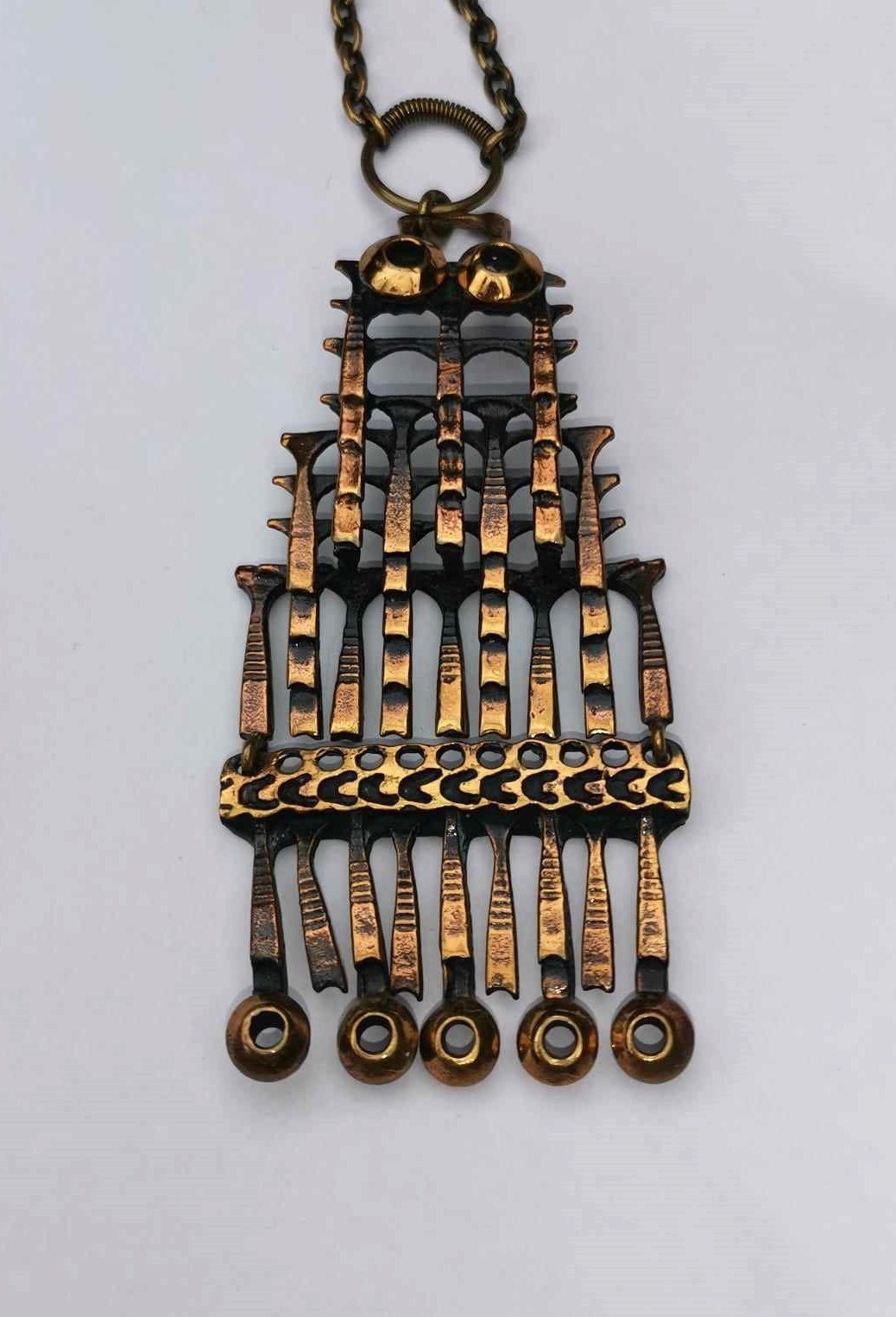 Pentti Sarpaneva Necklace Vtg Bronze Owl Pendant Finland Nordic Finnish ...