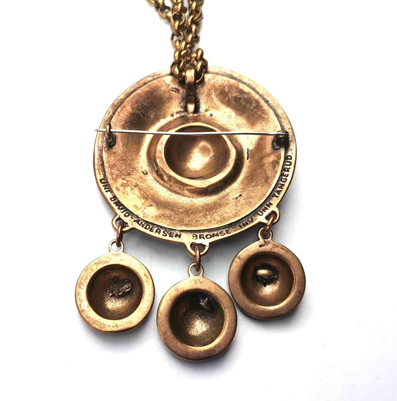 David Andersen Necklace Pendant Vtg Design Norway Bronze Brooch UNI D-A ...