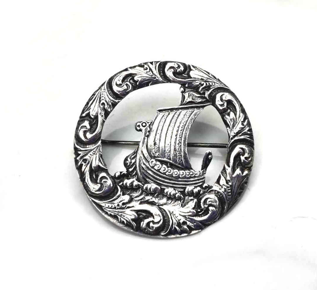 Brooch Viking Ship Pin 830s Norway Norwegian Norse Scandinavian - Etsy