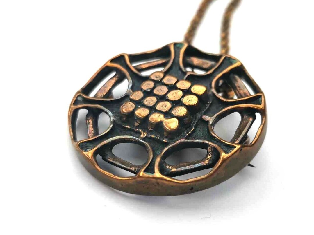 David Andersen Necklace Pendant Vtg Brooch Design Norway Bronze Pin UNI ...