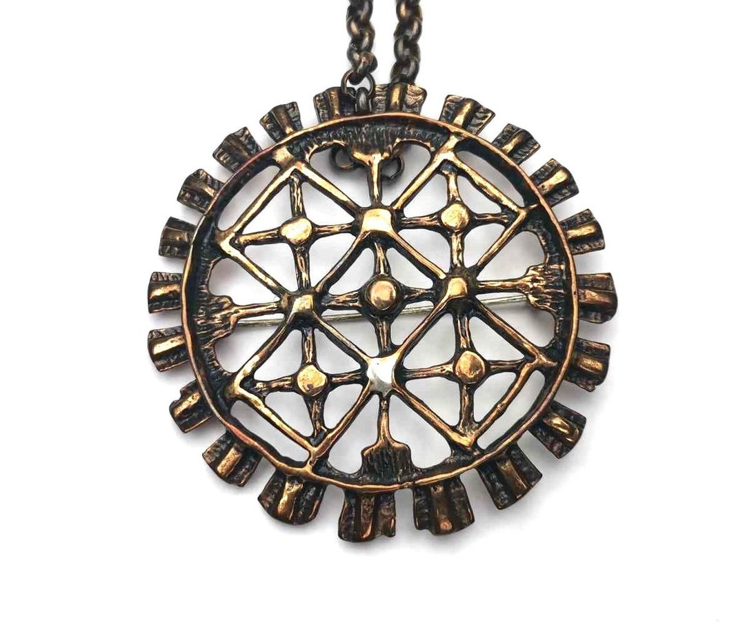 David Andersen Necklace Pendant Vtg Pin Design Norway Bronze UNI D-A ...