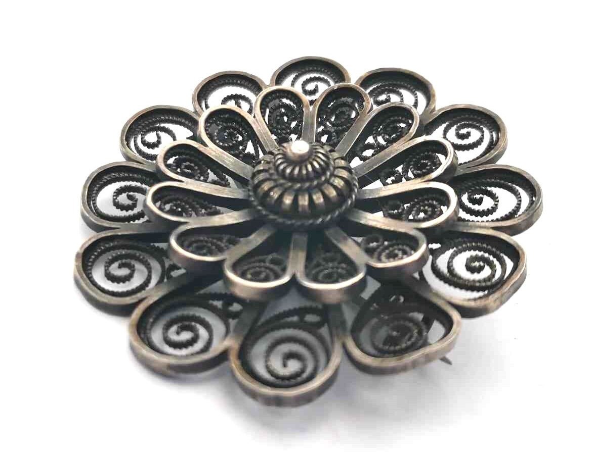 Frank Guttorm Dalsland Brooch 1970s Norway Vintage 830s Silver Filigree ...