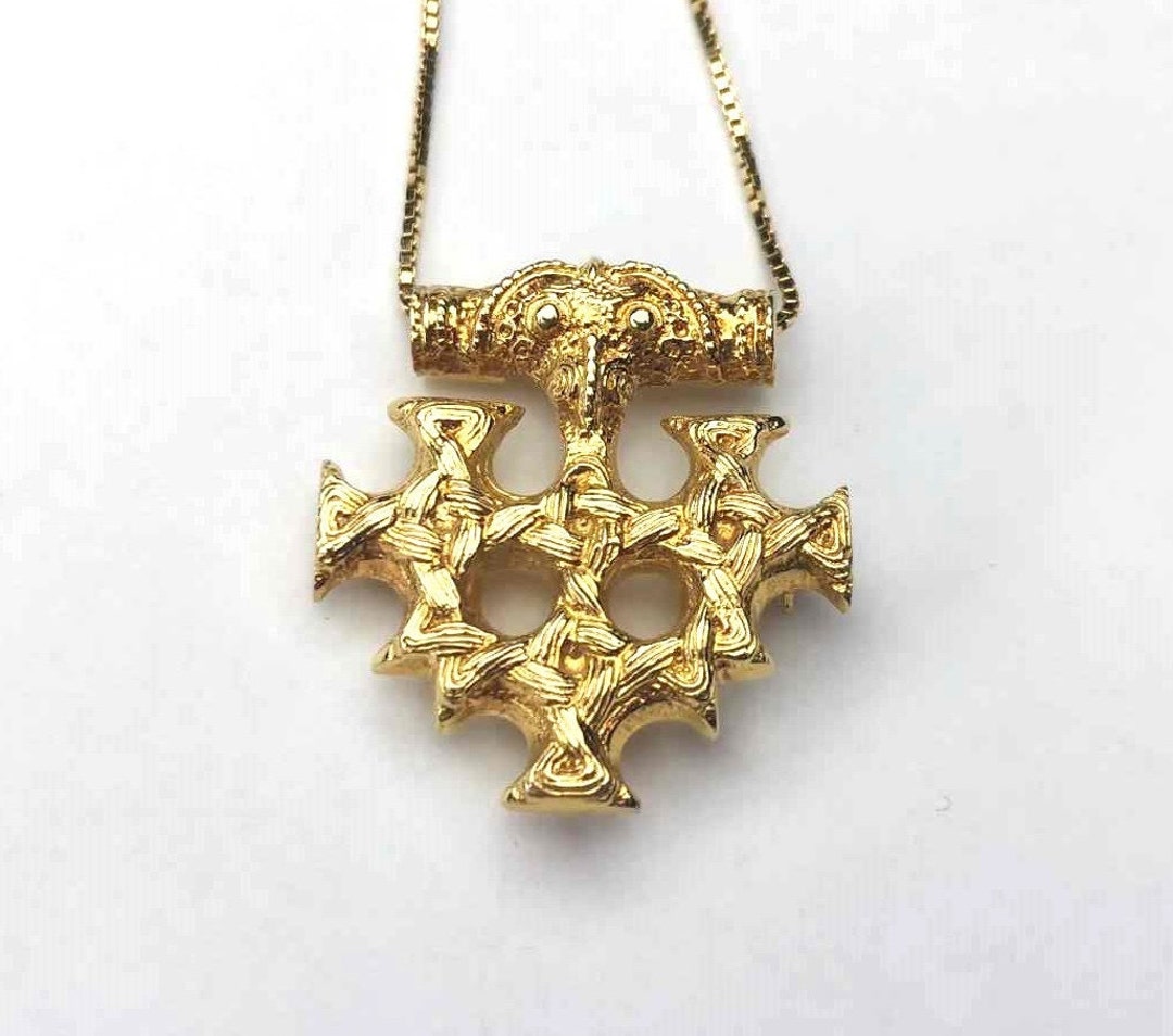 Arne Nordlie Necklace Viking Tors Hammer Pendant Brooch Norway Gilt ...