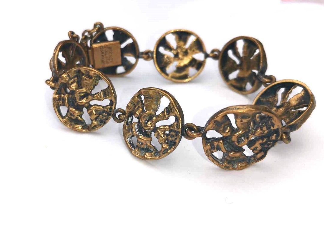 Pentti Sarpaneva Bracelet Vtg Bronze Finland Design Sunshine Finnish ...
