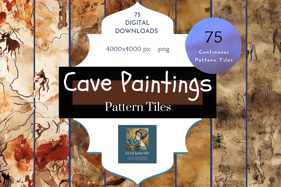 Cave Painting Borderless Patterns - Etsy