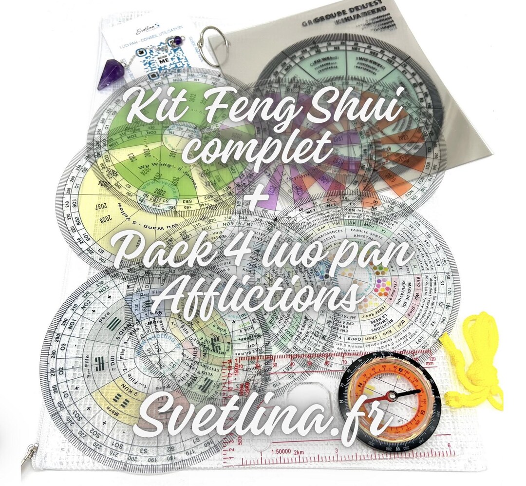 Complete Feng Shui Kit + Pack 4 Luo Pan Afflictions - Feng Shui Compass ...