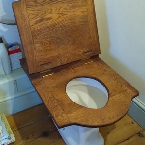 Vintage Thomas Crapper / Burlington Style Solid Oak Throne Toilet Seat ...
