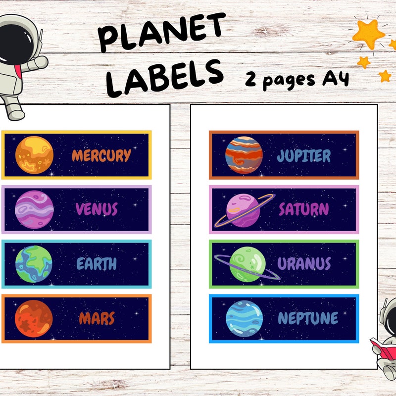Printable Planet Decals - Etsy UK