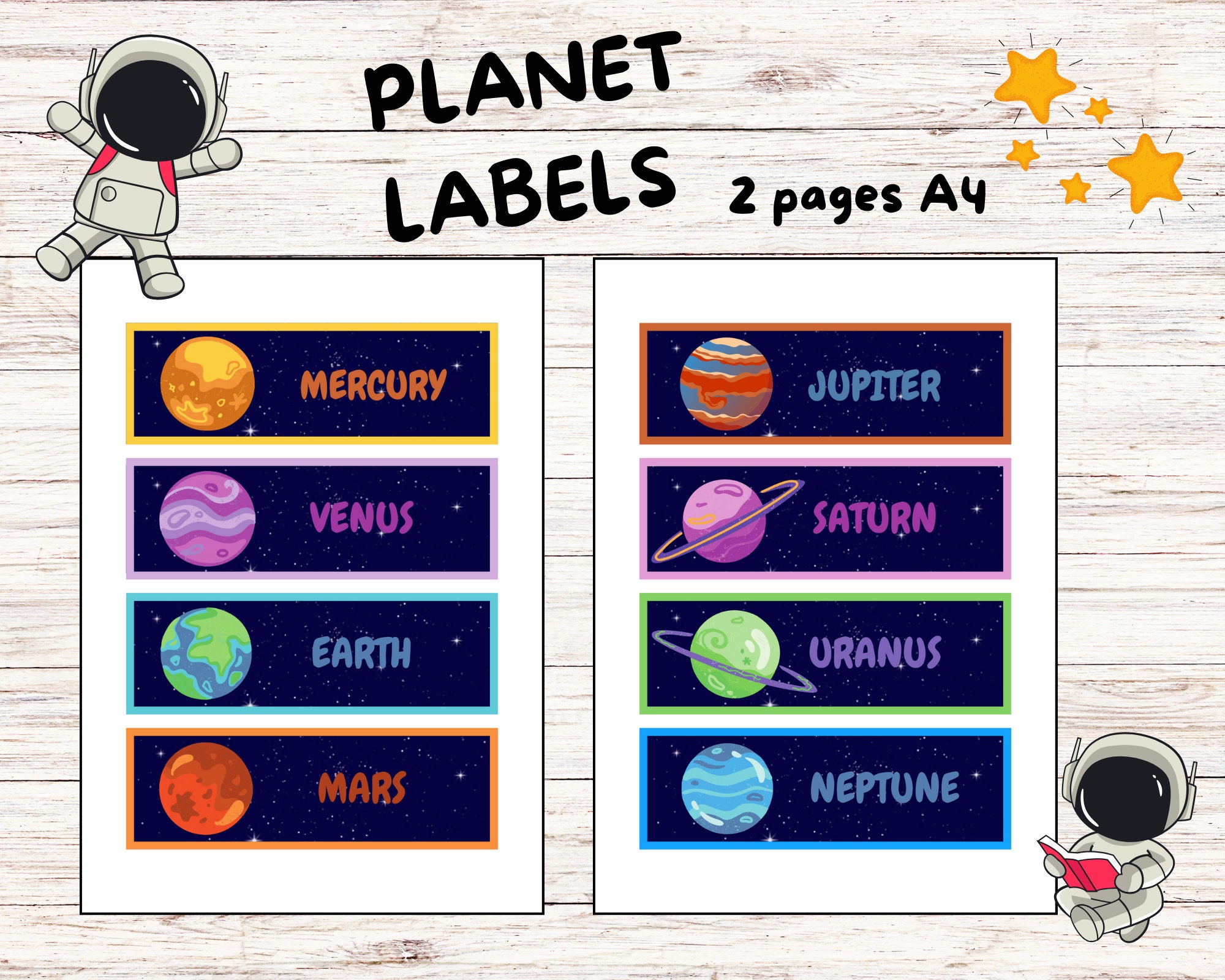 Planets Printable Labels For Education