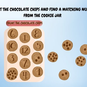 Printable Cookie Jar Game, Count and Match the Number - Etsy