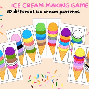 Ice Cream Making Game, Follow the Pattern, Build an Ice Cream, Counting ...