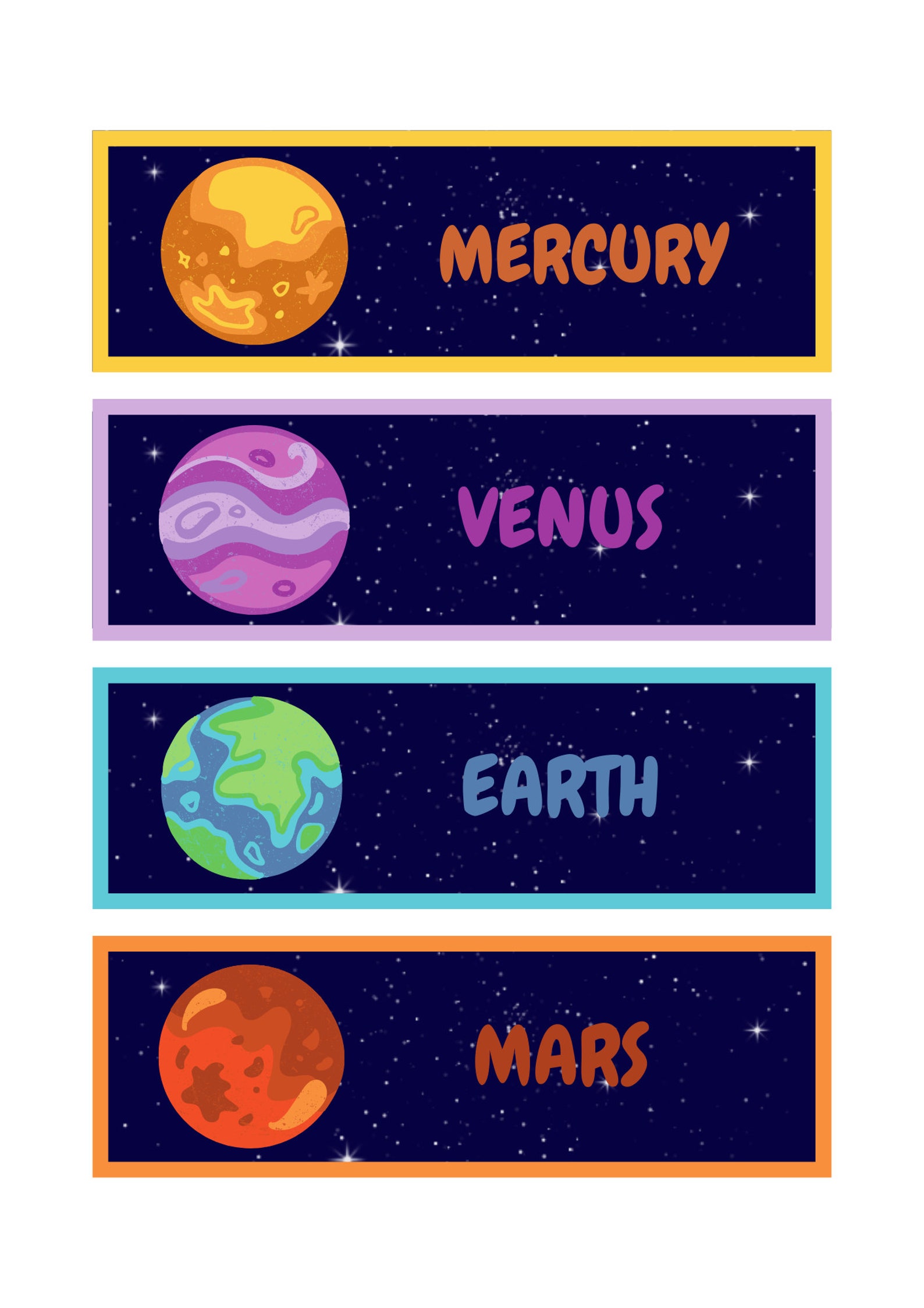 Planet Labels for Classroom - Etsy