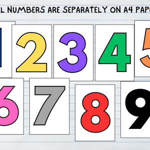 Colorful Numbers From 1 to 12, Display on Classroom Wall, Use in ...