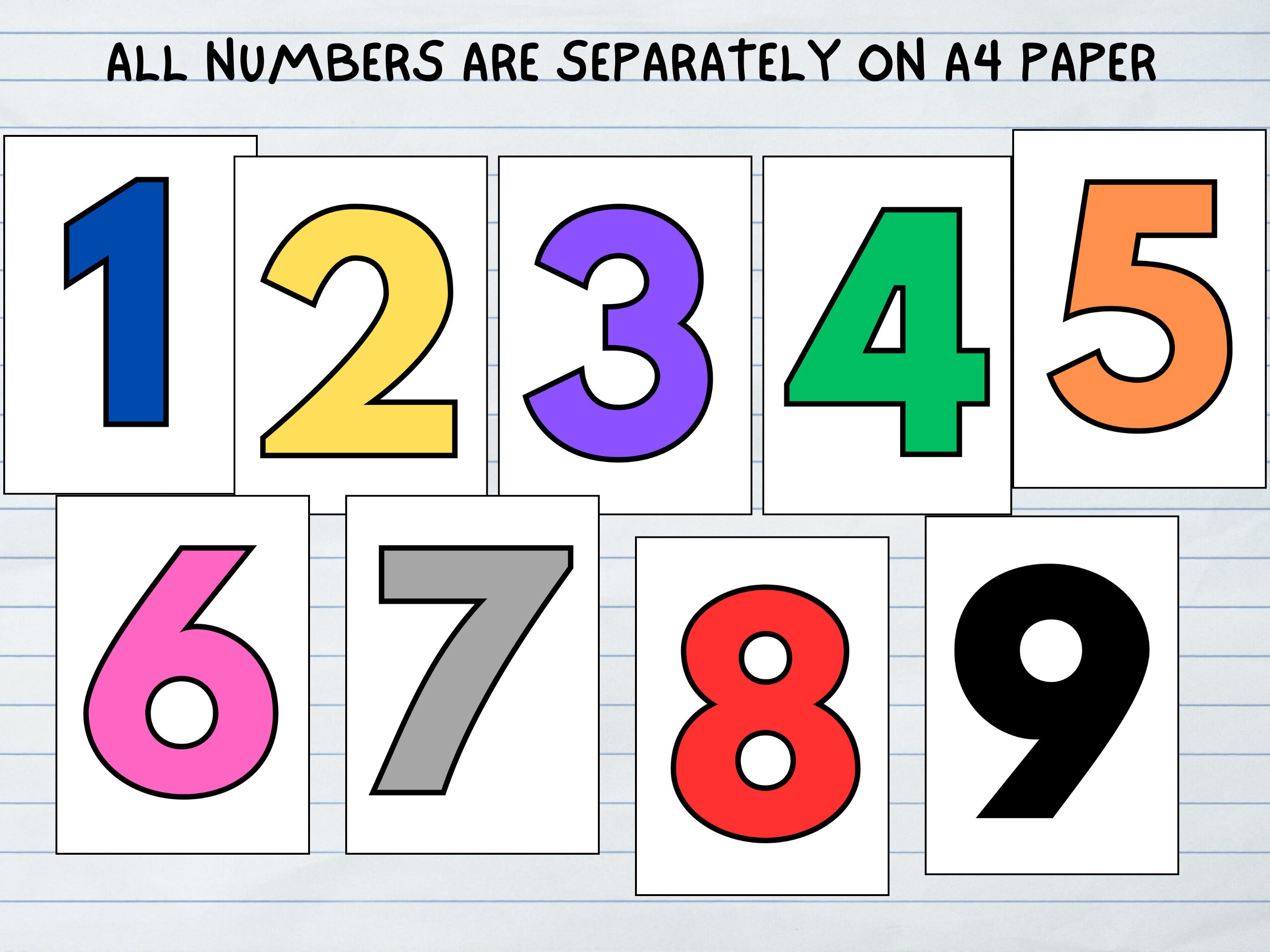 Colorful Numbers From 1 to 12, Display on Classroom Wall, Use in ...