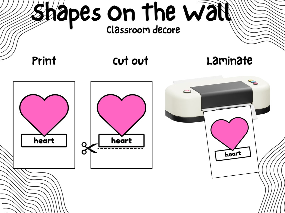 Classroom Decore Math, Shapes to Display on the Wall, Digital Download ...