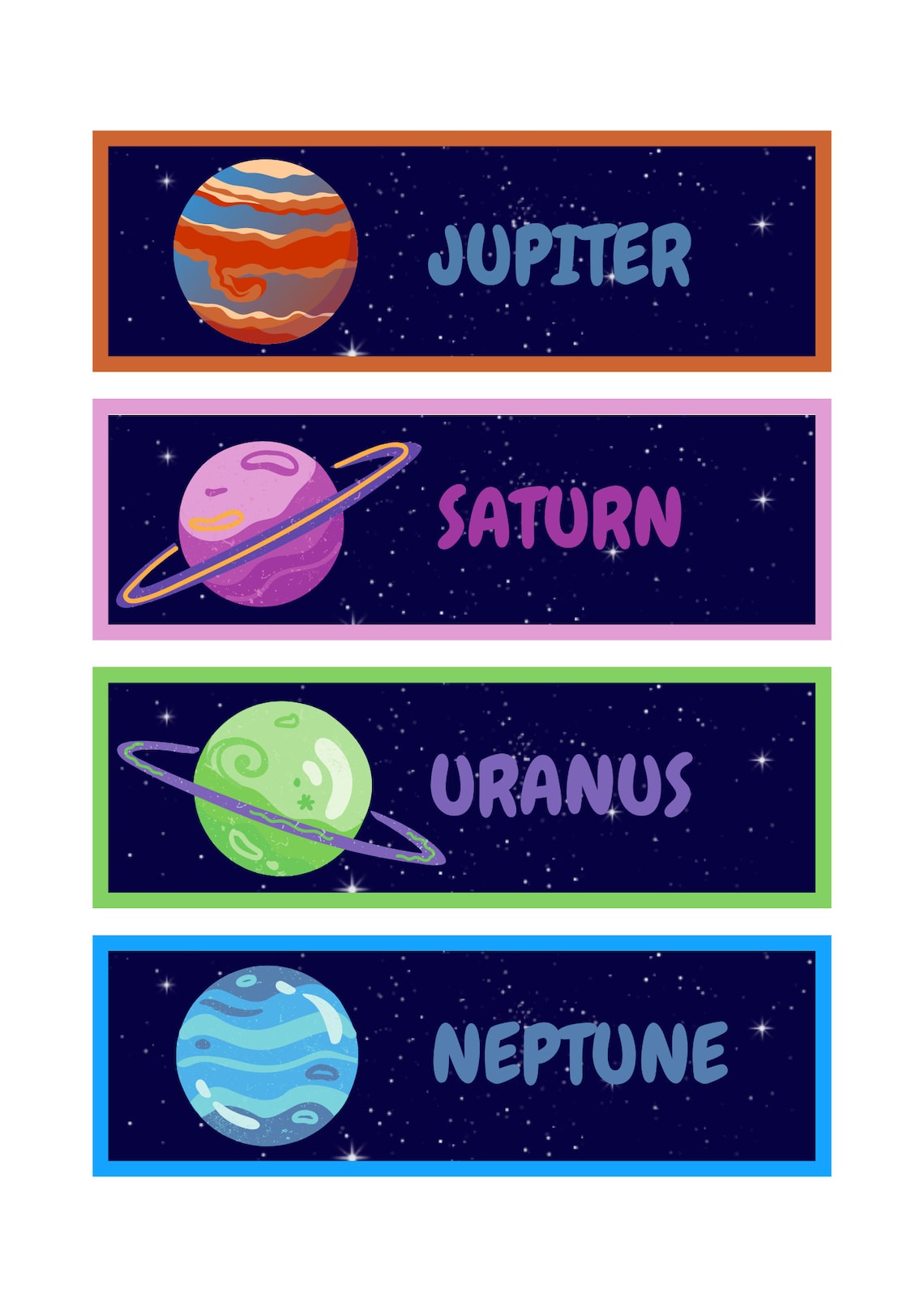 Planet Labels for Classroom - Etsy