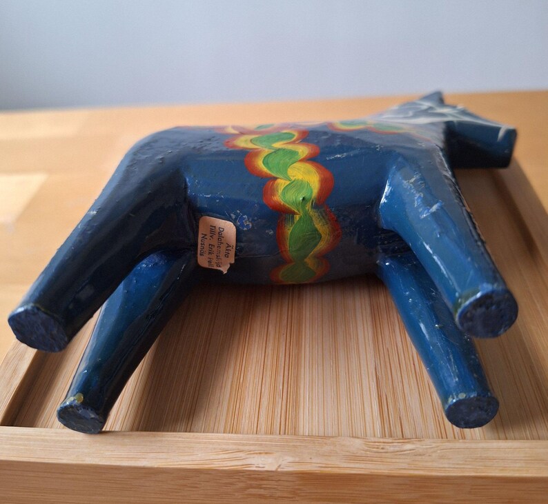 Vintage Blue Dala Horse (dalahäst) - Erik Pell Nusnäs - Traditional ...
