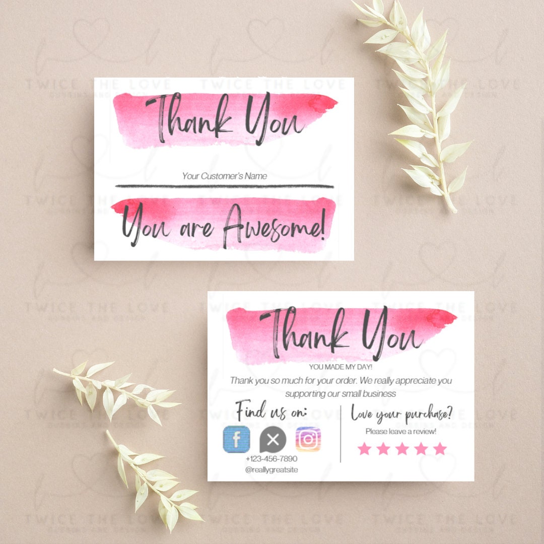 Thank You for Your Order Template Front and Back Design With ...