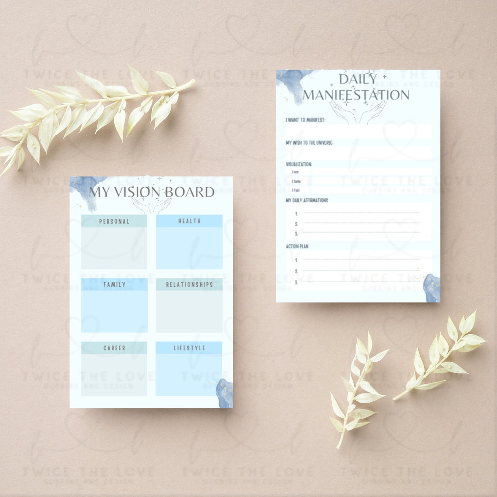 16 Affirmation Cards Printable With Daily Manifestation Planner and ...