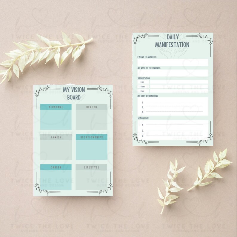 16 Affirmation Cards Printable With Daily Manifestation Planner and ...