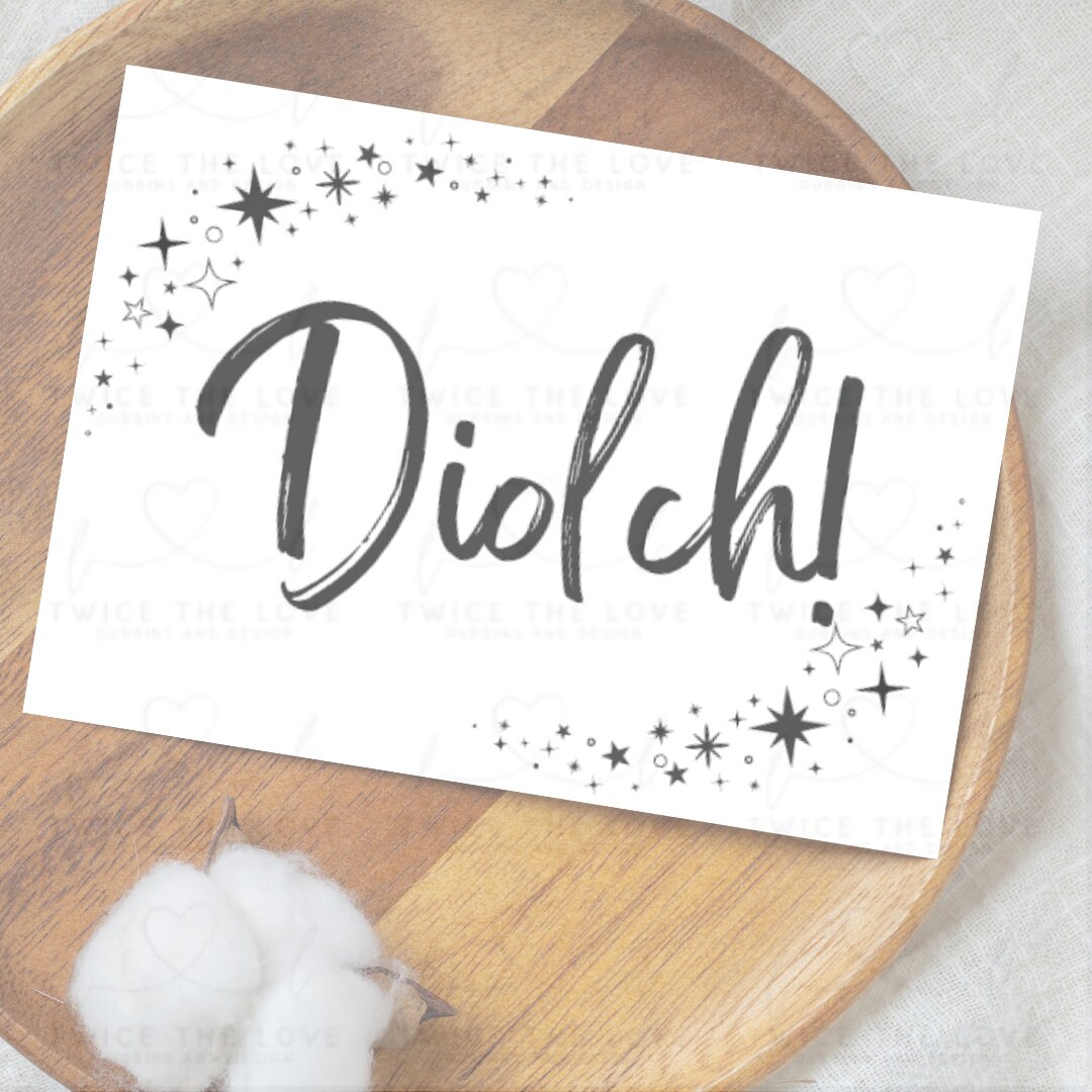 Welsh Thank You Cards Diolch in 5x Star Designs DIGITAL FILES - Etsy