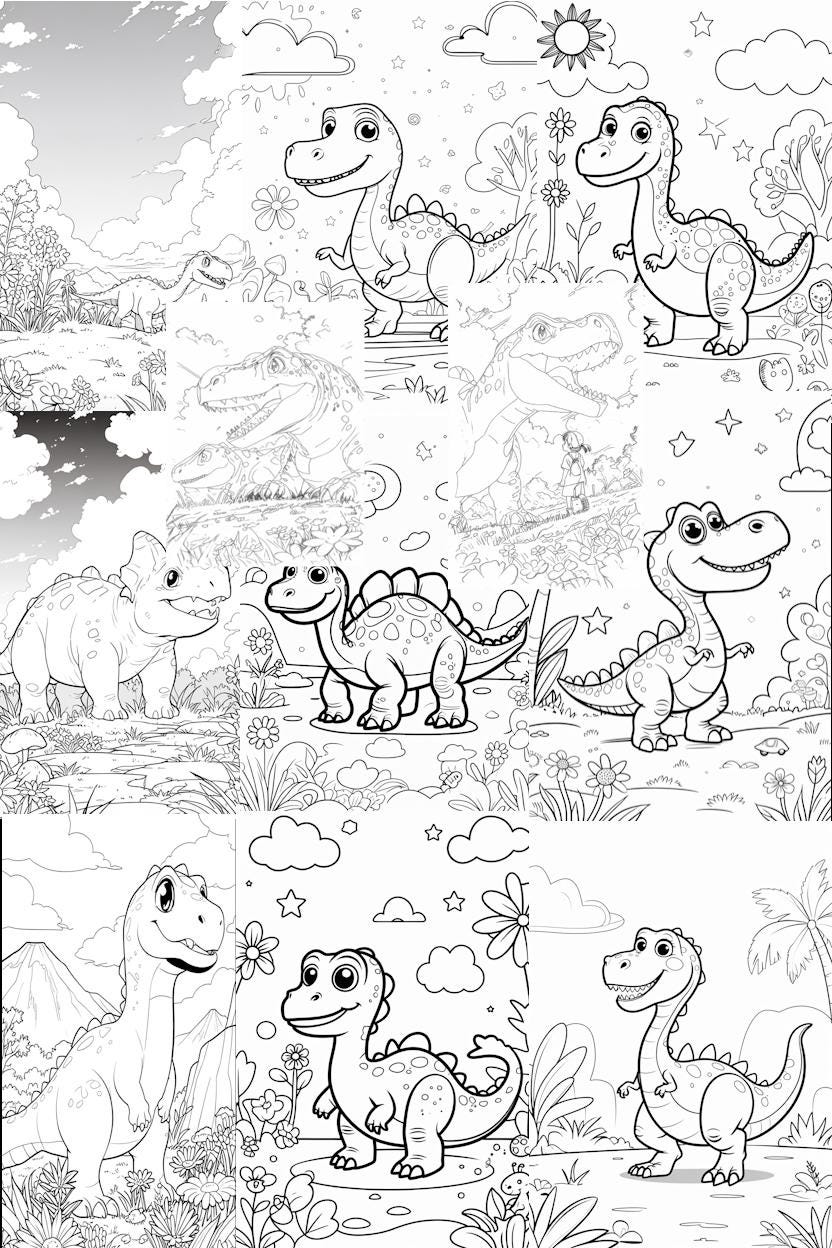 Fun, Custom-made Dinosaur Coloring Pages for Kids! Printable, Perfect ...