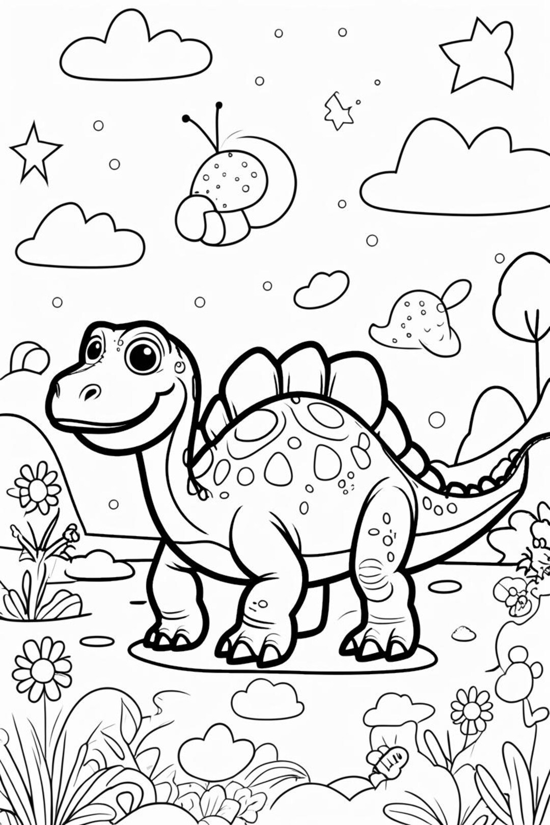 Fun, Custom-made Dinosaur Coloring Pages for Kids! Printable, Perfect ...