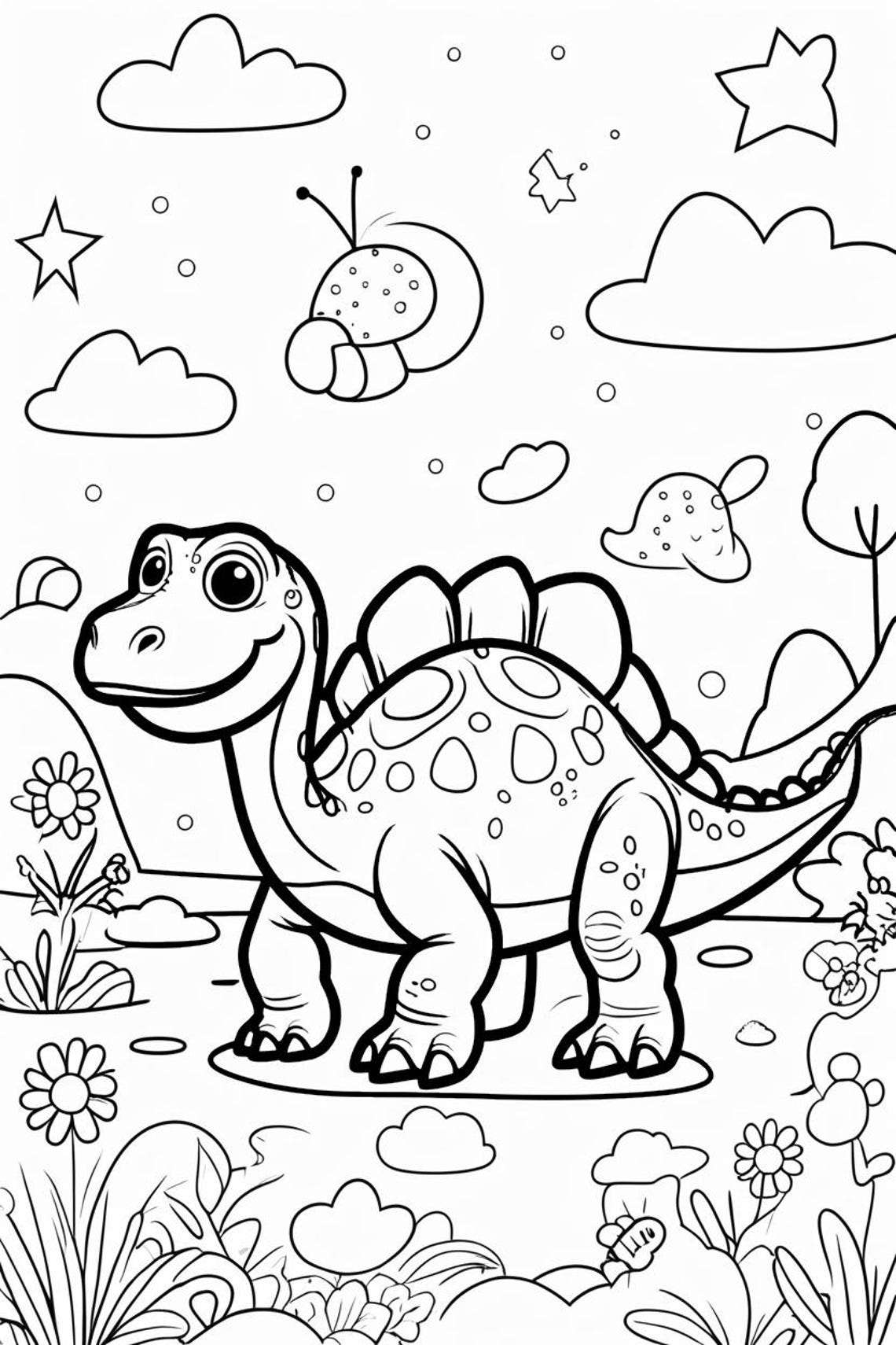 Fun, Custom-made Dinosaur Coloring Pages for Kids! Printable, Perfect ...