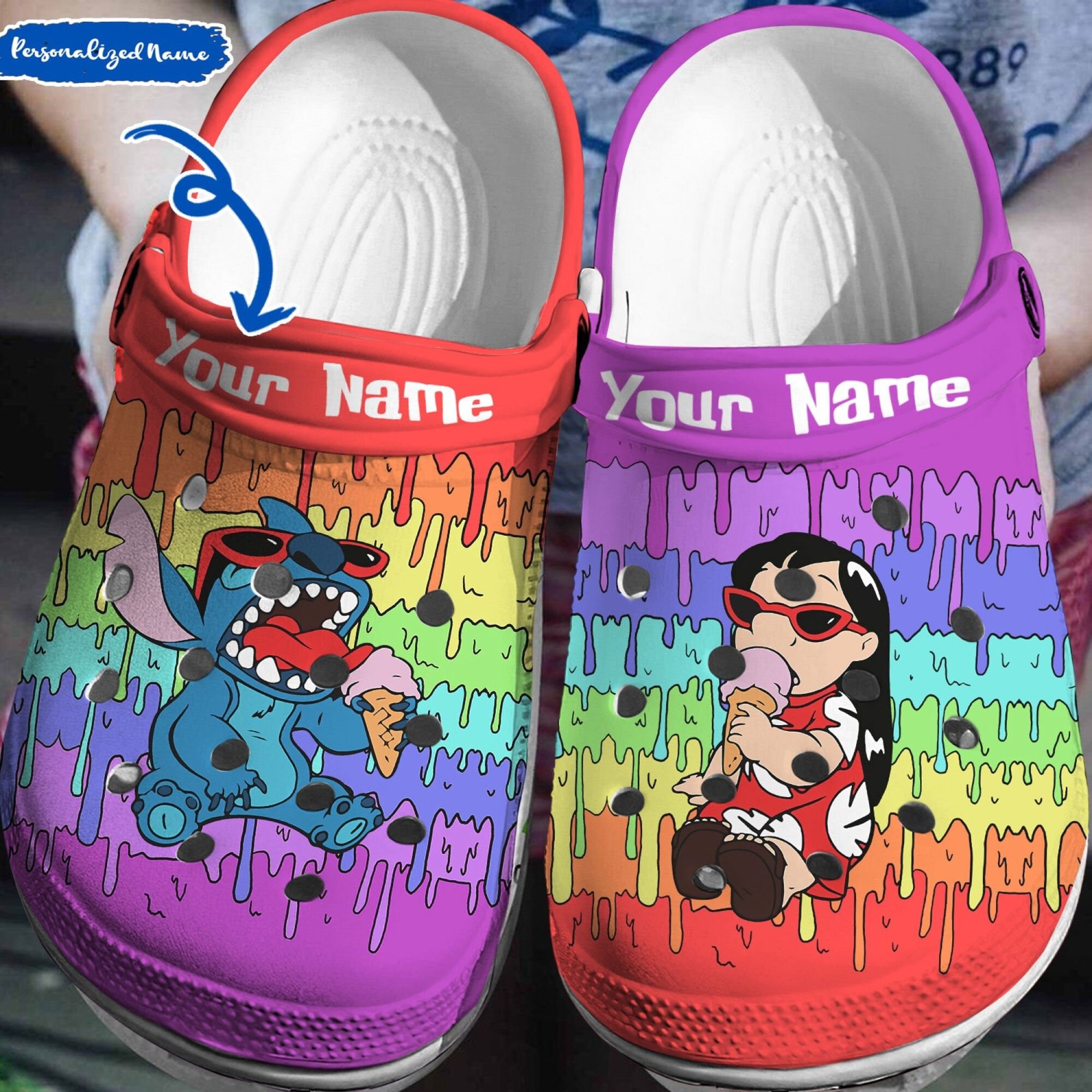 Cute Stitch Clogs Shoes, Disney Lilo and Stitch Custom Slipper, Cute ...