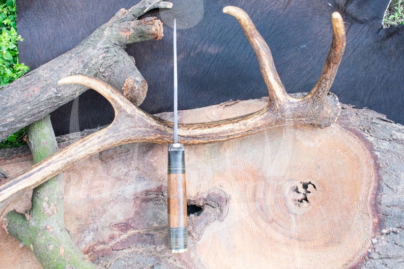 Handmade Damascus Bowie With Rain Drop Pattern& Wood Colours ...