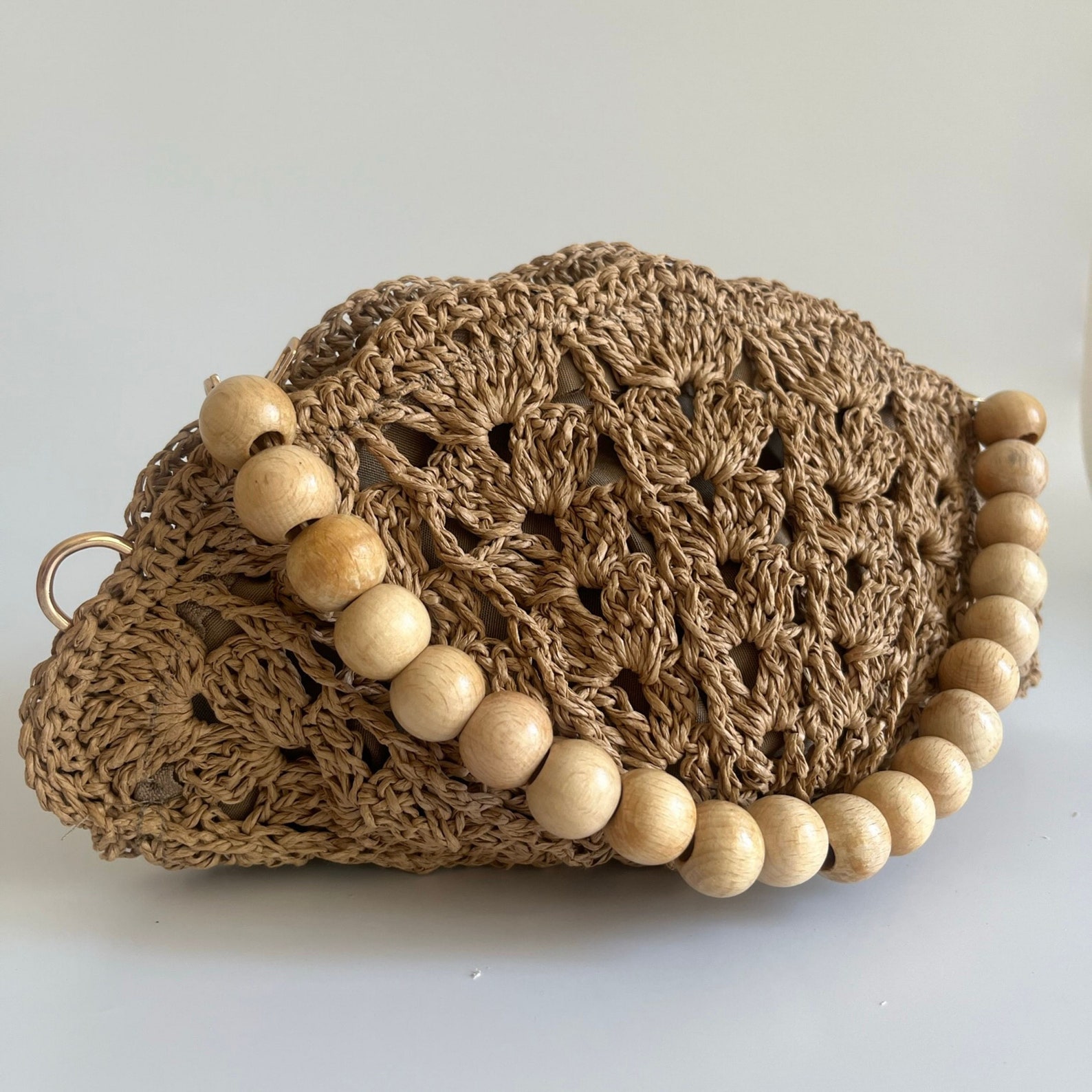 Raffia Oyster Shell Bag, Pearly Mussel Evening Purse, Knitted Straw ...