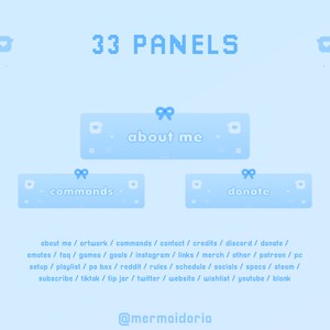 Blue Bows Heart Twitch Stream Package | Stream Overlays | Twitch Panels ...