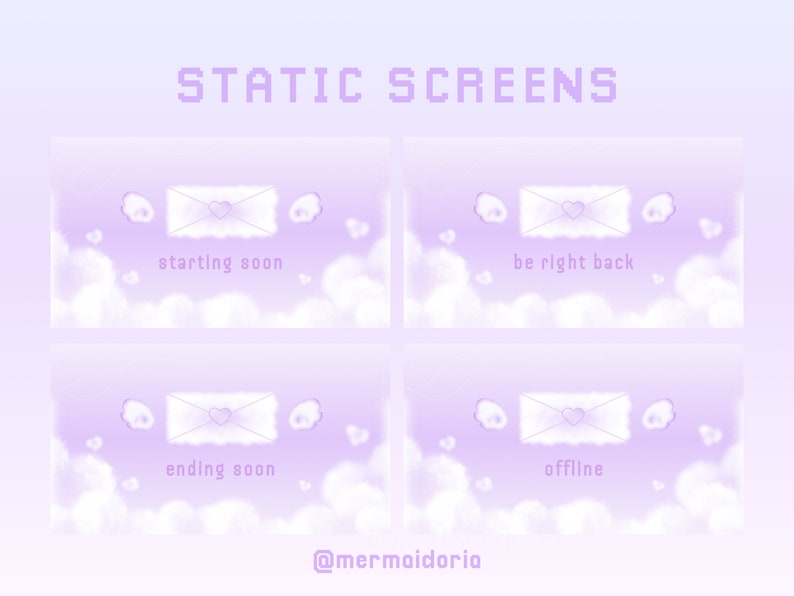 Purple Heart Valentine Twitch Stream Package | Wings and Clouds ...