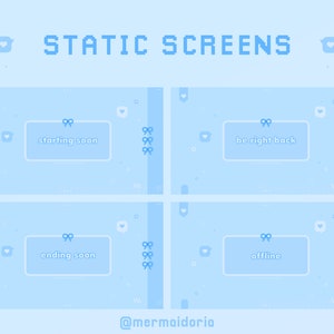 Blue Bows Heart Twitch Stream Package | Stream Overlays | Twitch Panels ...