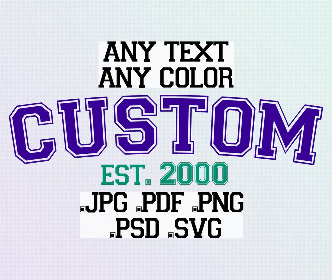 Custom Varsity College Logo Font Files .svg .psd .png .pdf .jpg .zip ...