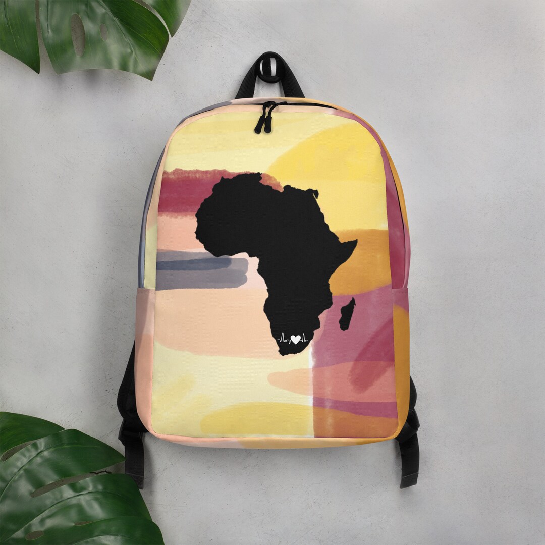 Africa Watercolour Minimalist Print Backpack for Everyday Use, South Africa Backpack Present for ...