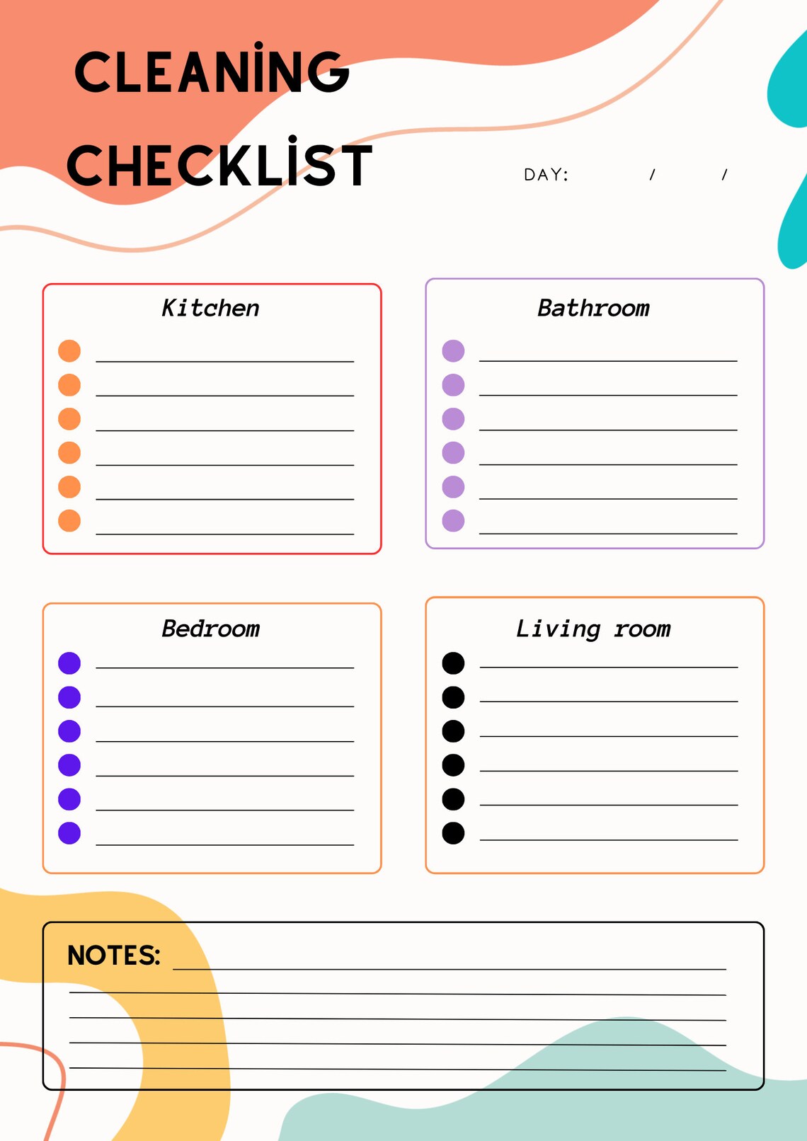 Daily Cleaning Checklist, Simple Checklist, Printable Checklist, Daily ...
