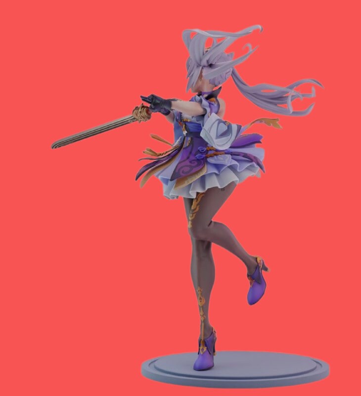 Keqing 3D STL Genshin Impact 3D STL Games Character Anime STL Keqing ...