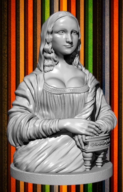 3D Mona Lisa Leonardo Da Vinci Mona Lisa Bust 3D STL File for 3D ...