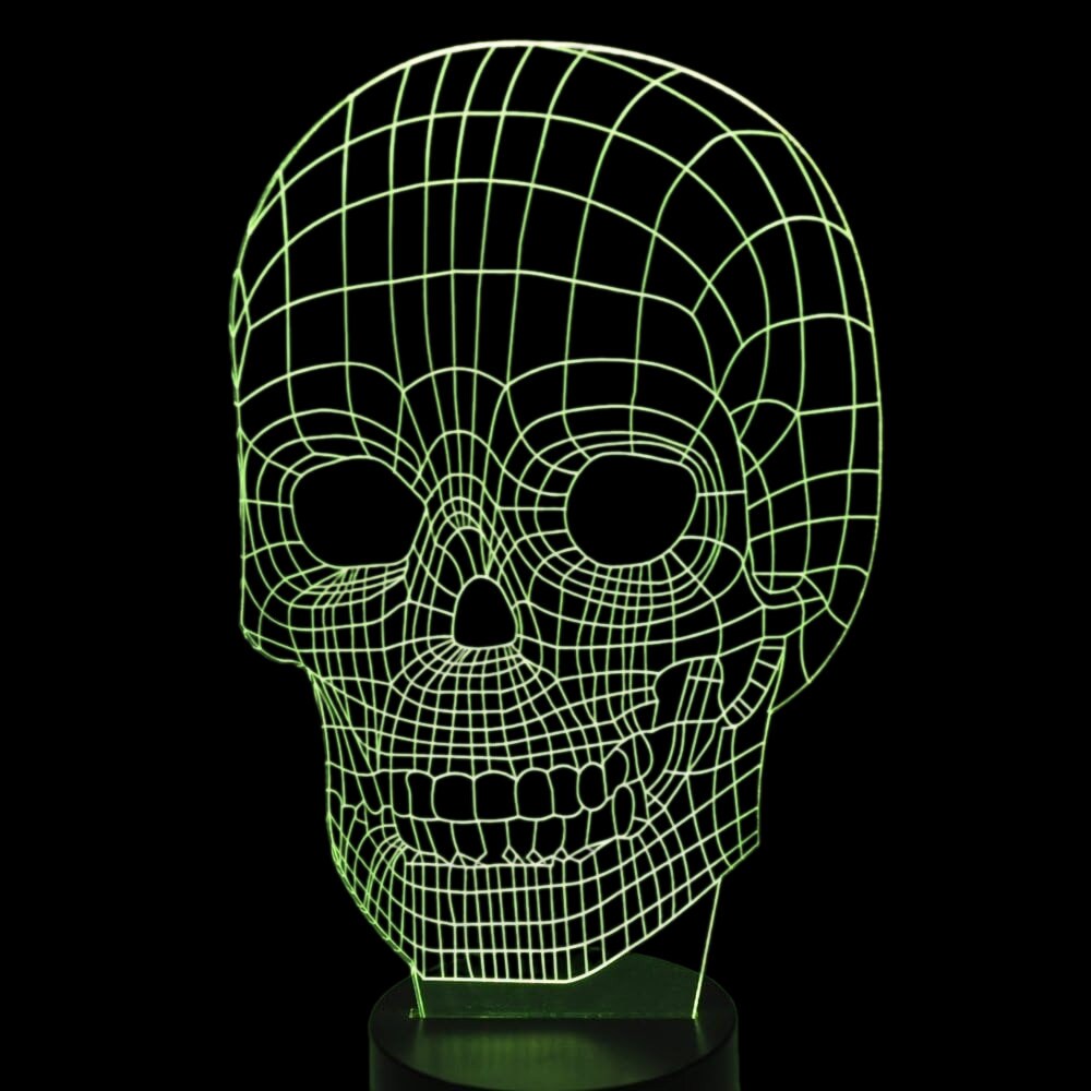 3D Skull Laser Cut CDR File 3D Illusion Lamp CDR File Lamp Acrylic 3D ...