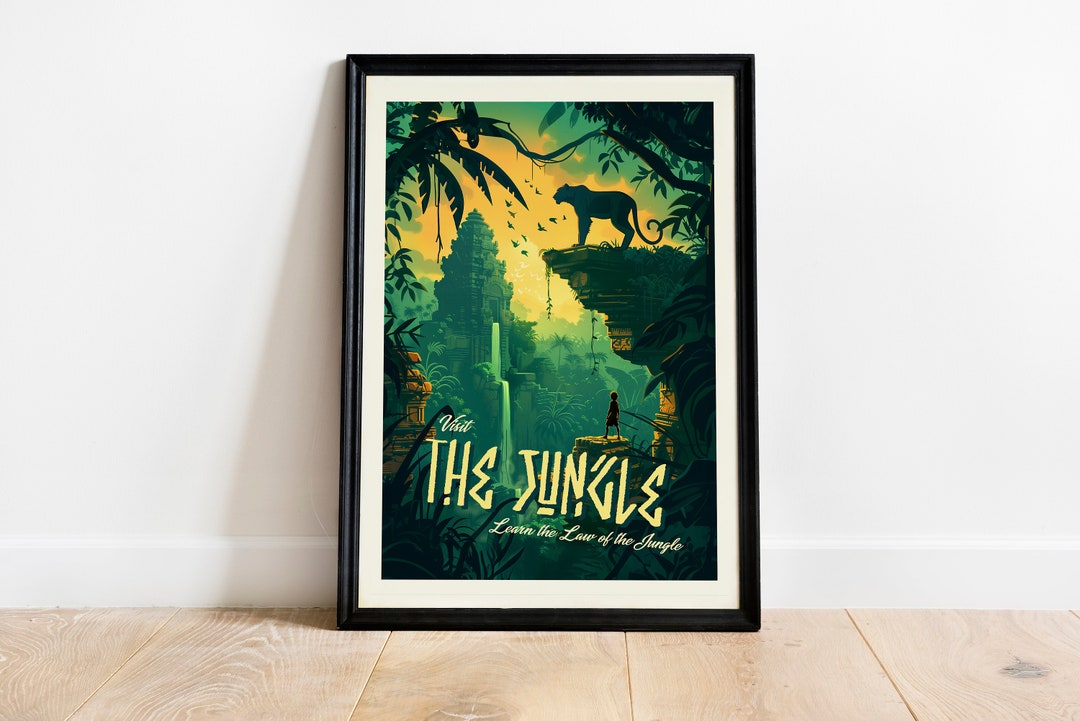 Vintage Wall Art, Printable Jungle Book Poster, Retro Tiger ...