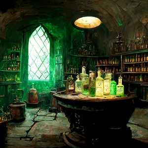 Dark Potion Class Print - Professor Art - Magical Castle Painting ...