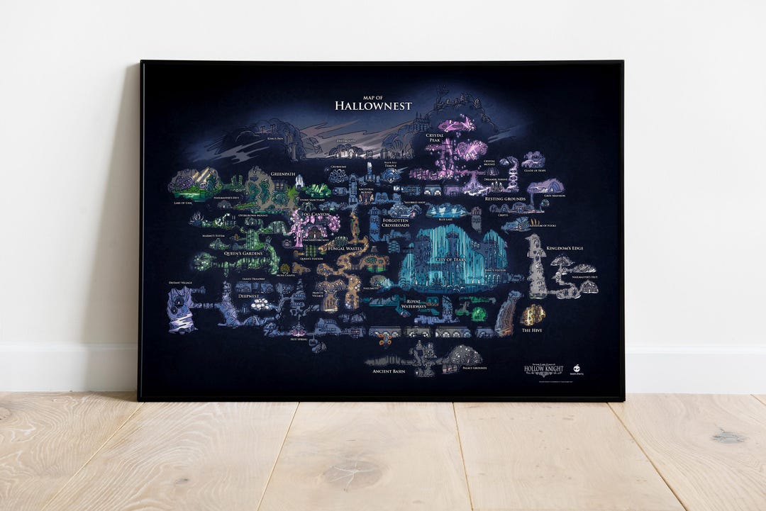 Hollow Knight Map of Hallownest Poster Digital Download, Home Decor ...