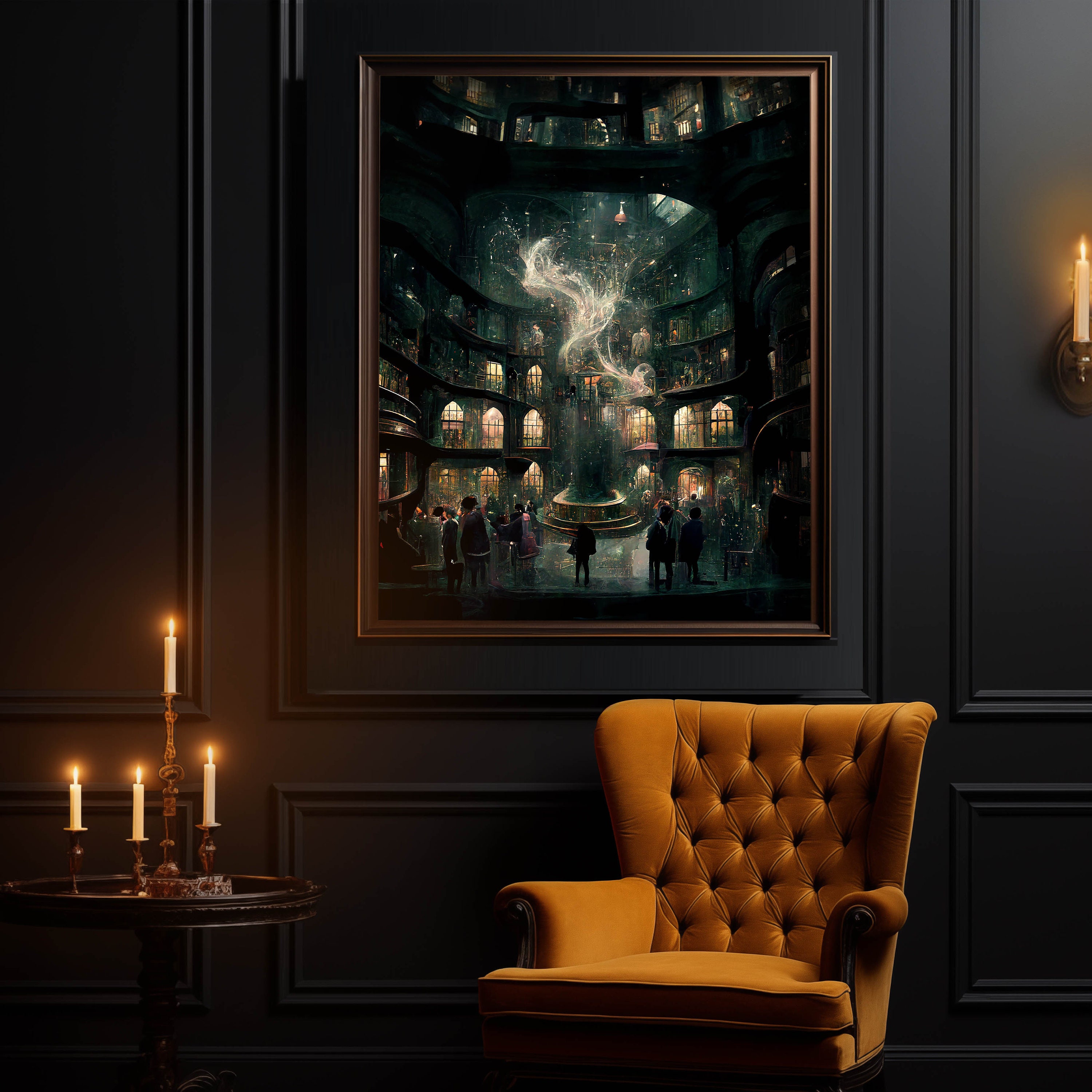 Magic Headquarters Poster, Enchanting Wizard Workplace Print, Sorcerer ...
