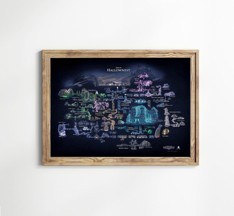 Hollow Knight Map of Hallownest Poster Digital Download, Home Decor ...