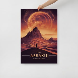 Arrakis Travel Poster Print - Sand Dune Wall Art - Visit Arrakis Vintage Poster - Etsy