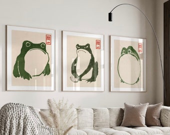 Set of 3 Posters – Grumpy Toad, Surprised Toad, Unimpressed Toad, Hoji ...