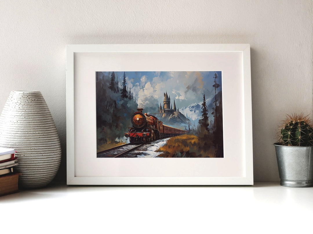 Enchanting Express Train Print - Wizard World Train - Magical Castle ...