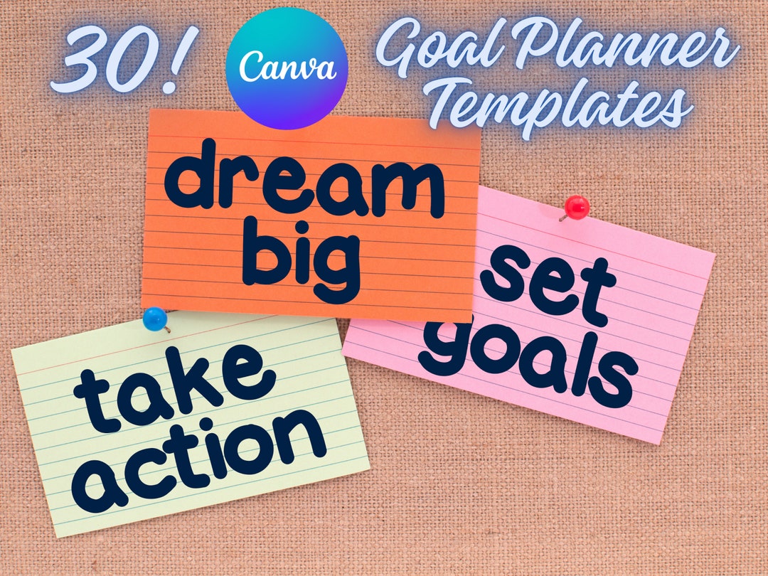 30 Goal Planning CANVA Templates - Etsy
